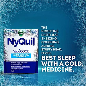 Vicks DayQuil and NyQuil VapoCOOL SEVERE Combo Cold & Flu + Congestion Medicine, Max Strength Relief For Fever, Sore Throat, Nasal Congestion, Sinus Pressure, Cough, 48 Count - 32 DayQuil, 16 NyQuil