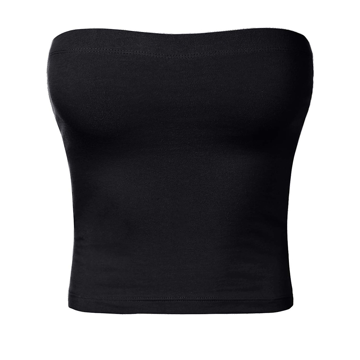 HATOPANTS Tube Crop Shapewear Tops Strapless Cute Sexy Cotton Basic Casual Black L