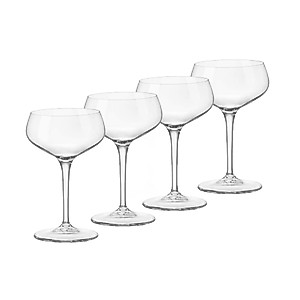 Bormioli Rocco,glass Novecento Stemware Cocktail Coupe-Gift Box of 4, 4 Count (Pack of 1), Clear,8.5 OUNCES