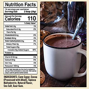 Castle Kitchen Double Dutch Dark Chocolate Premium Hot Cocoa Mix - Dairy-Free, Vegan, Plant Based, Gluten-Free, Non-GMO Project Verified, Kosher - Just Add Water - 14 oz