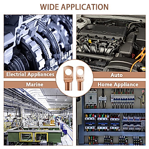 80 Pcs Copper Wire Lugs, Battery Terminal Connectors AWG 8 6 12/10 with Heat Shrink Set, 40 Pcs Heavy Duty Battery Cable Ends Ring Terminals Connectors with 40 Pcs Heat Shrink Tubing Assortment Kit
