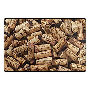 ALAZA Wine Cork Area Rug Rugs Non-Slip Floor Mat Doormats Living Dining Room Bedroom Dorm 31 x 20 inches Home Decor