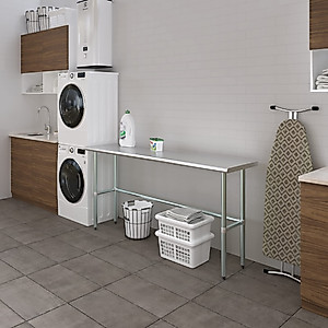 18 in. x 60 in. Open Base Stainless Steel Work Table | Residential & Commercial | Food Prep | Heavy Duty Utility Work Station | NSF