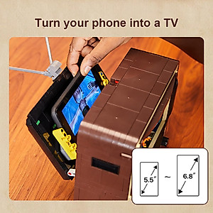 BRICKKK PANTASY Retro TV Building Kit Construction TV Model Building Blocks Set, Build Your Own TV Building Bricks Set for The Home or Office, Collectible Gift IdeaTV Building Set for Adults and Teen