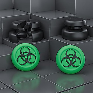 PlayRealm NO Falling Off Thumbstick Extender & Silicone Grip Cover 2 Sets for Xbox Series X/S & Xbox One S/X Controller(BH Green)