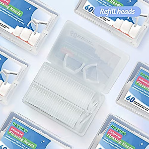 Dental Floss Picks, Clean Dental Flossers Kit with 1 Handle and 120 Extra Strength Refills