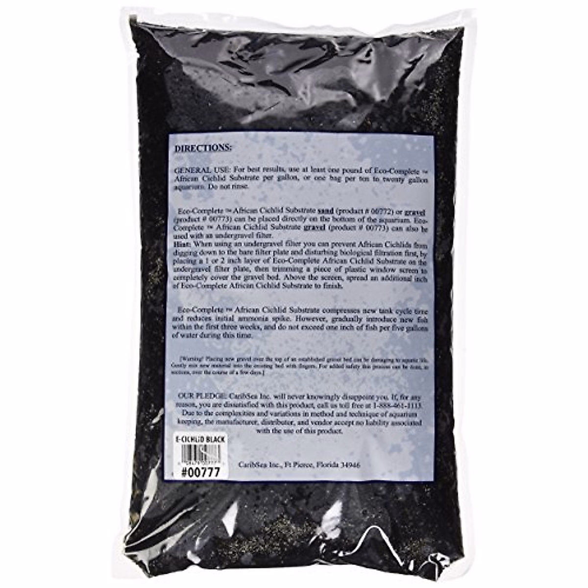 Carib Sea Aquatics Eco-Complete African Cichlid Zack Sand, 20-Pound, Black