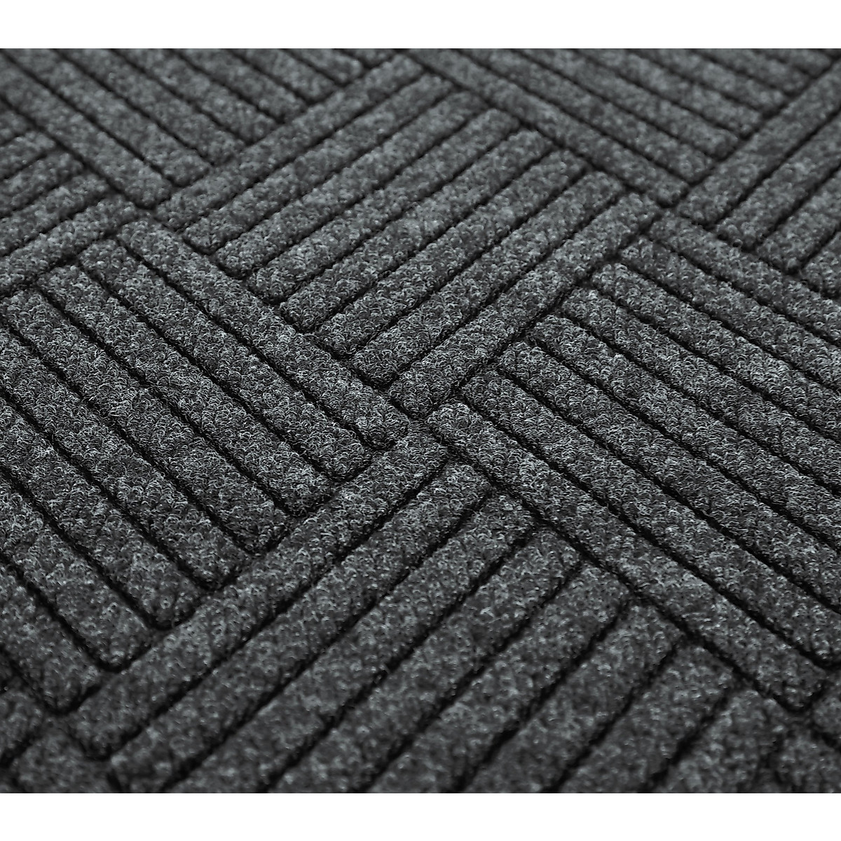 Guardian Floor Protection EGDFB030504 EcoGuard Diamond Indoor Wiper Floor Mat, Recycled Plactic and Rubber, 3" Length, 5' Width, Charcoal Black