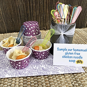 Bulk MINI Candy Nut Paper Cups - Valentine Birthday Easter - Mini Baking Liners - Purple White Polka Dot - 100 Pack