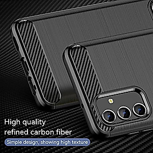 Samsung A13 5G Case,Galaxy A13 Case,with HD Screen Protector,Shock-Absorption Flexible TPU Bumper Cove Soft Rubber Protective Case for Samsung Galaxy A13 5G (Black Brushed TPU)