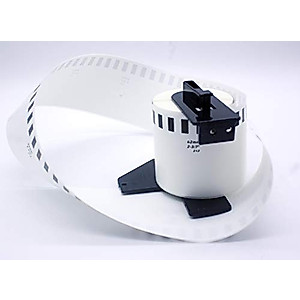 IDIK DK-22212 Generic Label Black on White Film Tape Compatible for Brother QL Printer, 2.4" x 50' (62mm x 15.2M) Include Plastic Holder