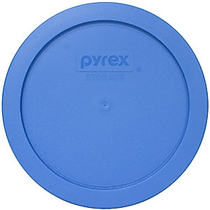 Pyrex (1) 7201-PC Marine Blue, (1) 7200-PC Turquoise, (1) 7202-PC White Round Plastic Food Storage Replacement Lids, Made in the USA