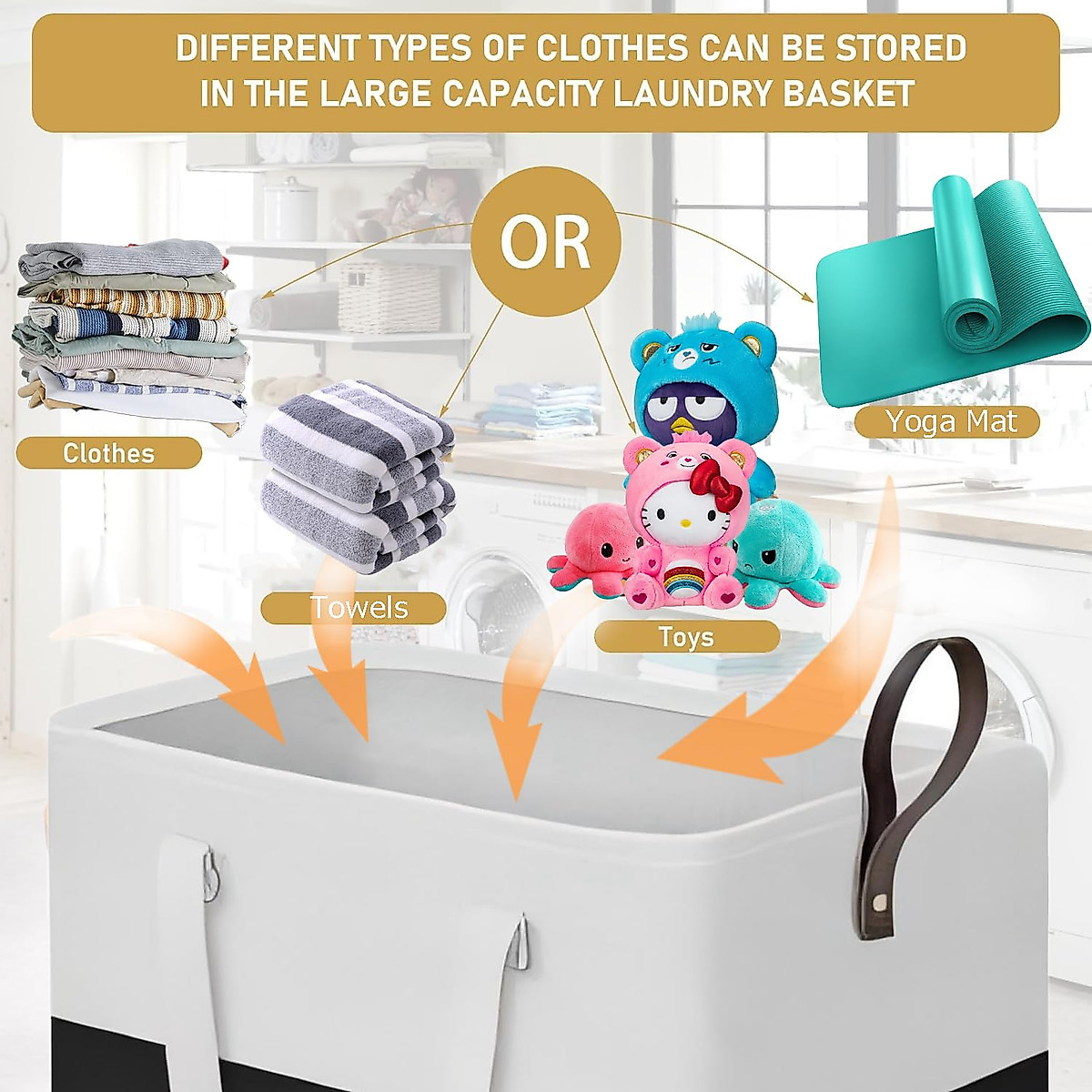 Laundry Basket with Wheels, Collapsible Waterproof Laundry Hamper with Easy Carry Handles for Clothes, Rolling Slim Small Laundry Basket for Bedroom, Dorm, Towels, Toys, 90L