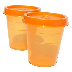 Tupperware Minis Midgets Storage Containers Set of 2 in Orange