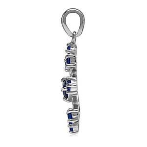 Silvershake Created Blue Sapphire 925 Sterling Silver Snowflake Pendant