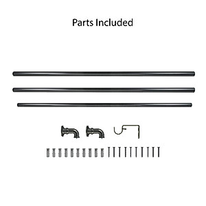 Decopolitan Industrial Wrap Around Telescoping Curtain Rod Set, 72-144", Bronze