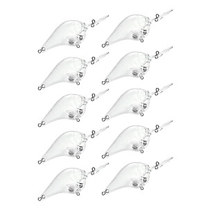 Lure Blanks, 10pcs Unpainted Fishing Lures Crankbait Lures Wobblers DIY Blank Hard Lures Kit Unpainted Fishing Baits Sets Floating Tackle for Swimming Bass Trout Perch Freshwater Saltwater Topwater