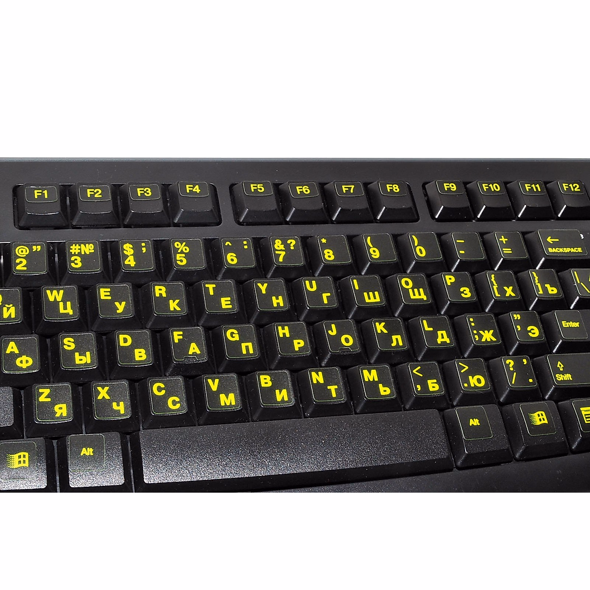 Glowing Reflective Fluorescent Russian English US Lettering Keyboard Label