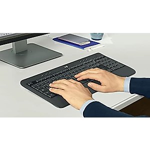 Logitech MK540 Advanced Wireless Keyboard & Mouse Combo Travel Home Office Modern Bundle with Boost Glow in The Dark Water-Resistant Portable Wireless Bluetooth Speaker, Gel Wrist & Mouse Pads
