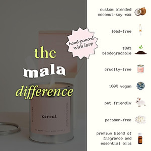 Mala Scented Candles - Cereal Scented Candle - Vegan Soy Candles - Hand Poured Aromatherapy Candle with 45 Hour Burn - 6.8 oz (Classic Size)