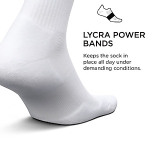Feetures Unisex High Performance Cushion Crew Sock (Large, White)