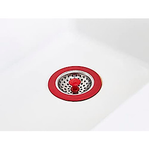 MSC International Black or Red Joie Kitchen Sink Stopper and Strainer Basket, Stainless Steel and Plastic