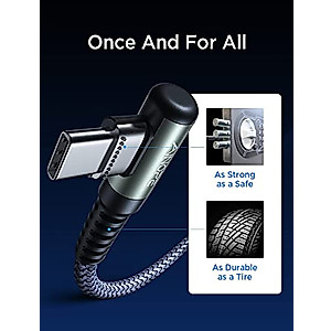 USB C to USB C Cable 60W 2-Pack 6.6ft AINOPE Type C to Type C Cable Fast Charging Cable Charger Right Angle Compatible With Samsung S23 S22 S21 Note 20 Ultra, iPad Pro 12.9 Air Mini Macbook Air, Pixel