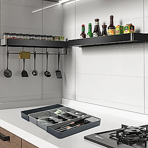 SEVEN LUCKY LIGHT Silverware Organizer Expandable Cutlery Drawer Organizer Food Grade PP5 Utensil Drawer Organizer BPA Free