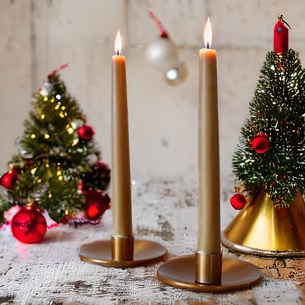 Candlestock Real Bayberry Taper Candle Pair 8 inch - Pure Bayberry and Pure Beeswax Blend - Dripless Taper Candle Pair - Bayberry Candles