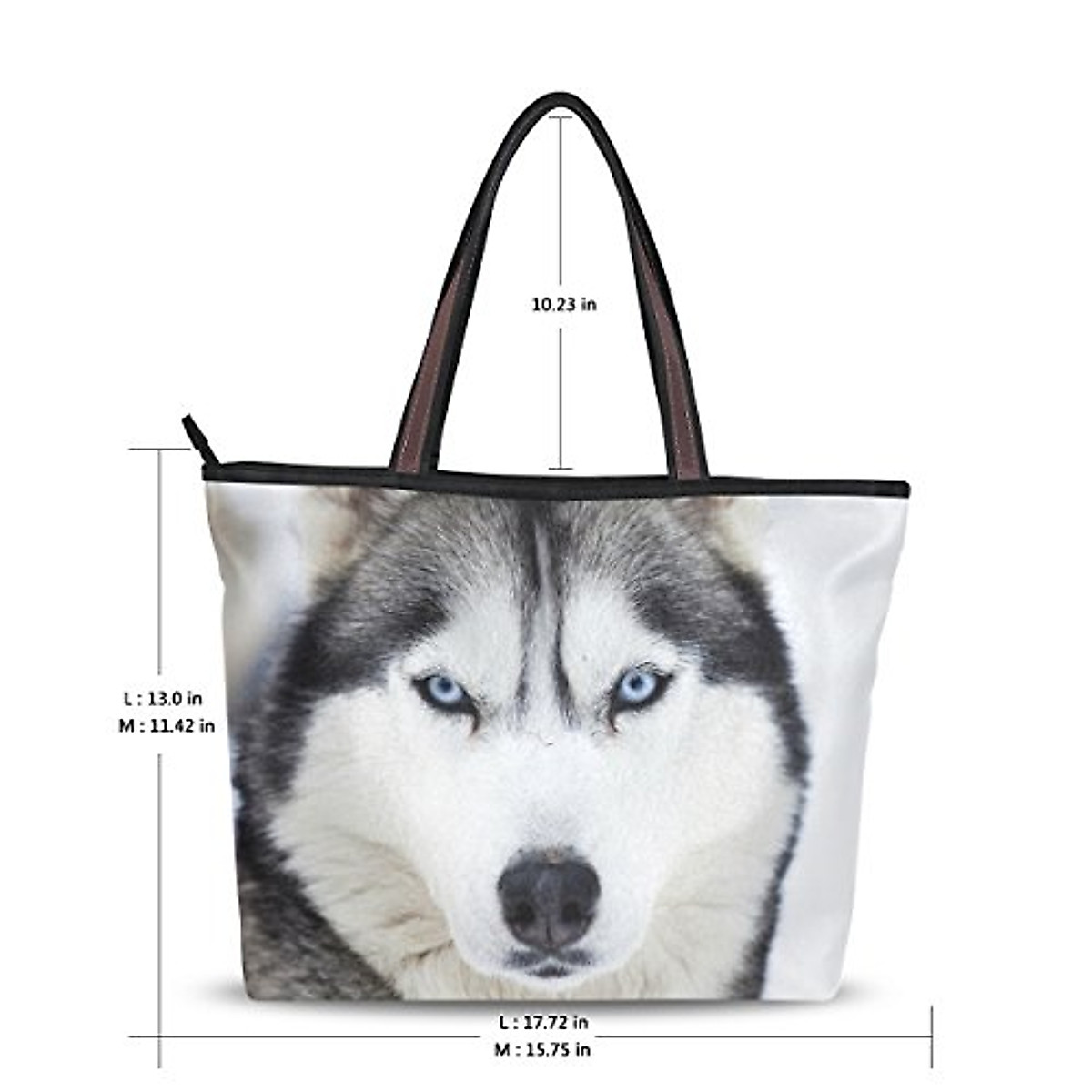 My Daily Women Tote Shoulder Bag Husky Dog Handbag Large