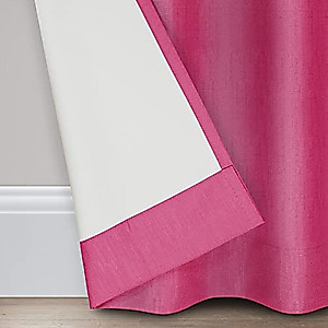 ECLIPSE Kendall Modern Blackout Thermal Rod Pocket Window Curtain for Bedroom or Living Room (1 Panel), 42 X 84, Raspberry