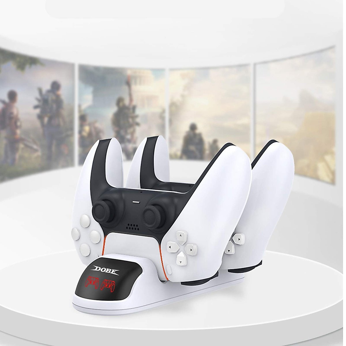 PS5 Controller Charger Station, PS5 DualSense controller charging dock,PS5 controller charger station with Two Type-C adapter