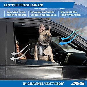 Auto Ventshade [AVS] In-Channel Ventvisor / Rain Guards | Smoke Color, 4 pc | 194845 | Fits 2006 - 2008 Dodge RAM 1500, 2006 - 2009 Dodge RAM 2500/3500 Mega Cab