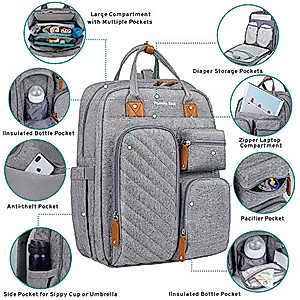 Pomelo Best Changing Backpack Diaper Bag Backpack, Multifunction Travel Baby Bag for Newborn Baby Gifts