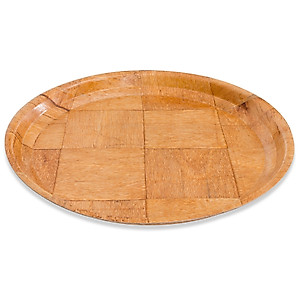 Crestware CWPR10 Woven Wood Round Tray, 10", Brown
