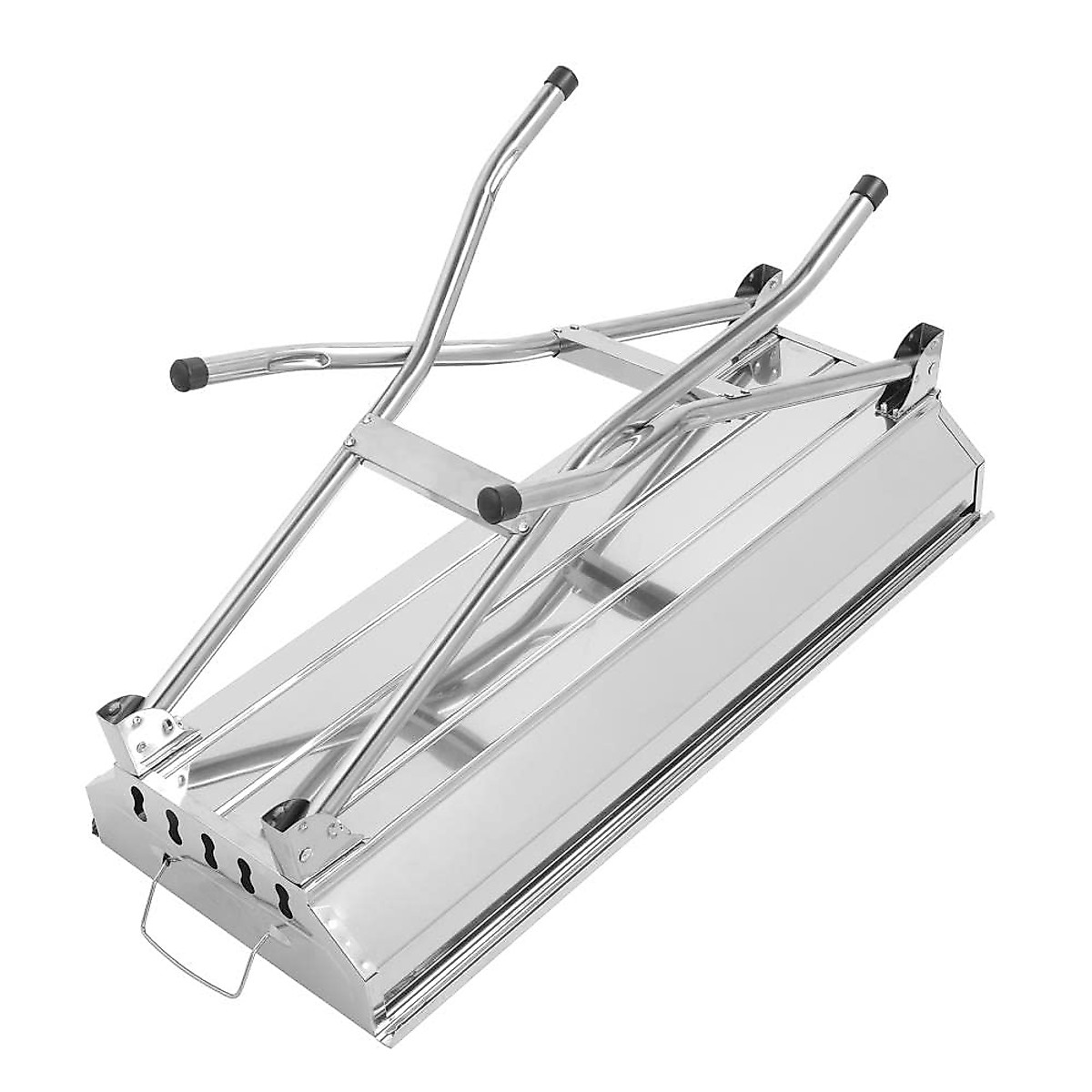 Compact and Foldable Stainless Steel Grill for Camping and Tailgating - Portable Charcoal BBQ Smoker with Removable Grate and Ash Adjustable Air Vents - Outdoor Cooking Made Easy