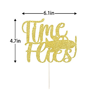 Time Flies Cake Topper, Time Flies Birthday Party Supplies, Airplane Birthday Decoration, Airplane Theme Centerpiece