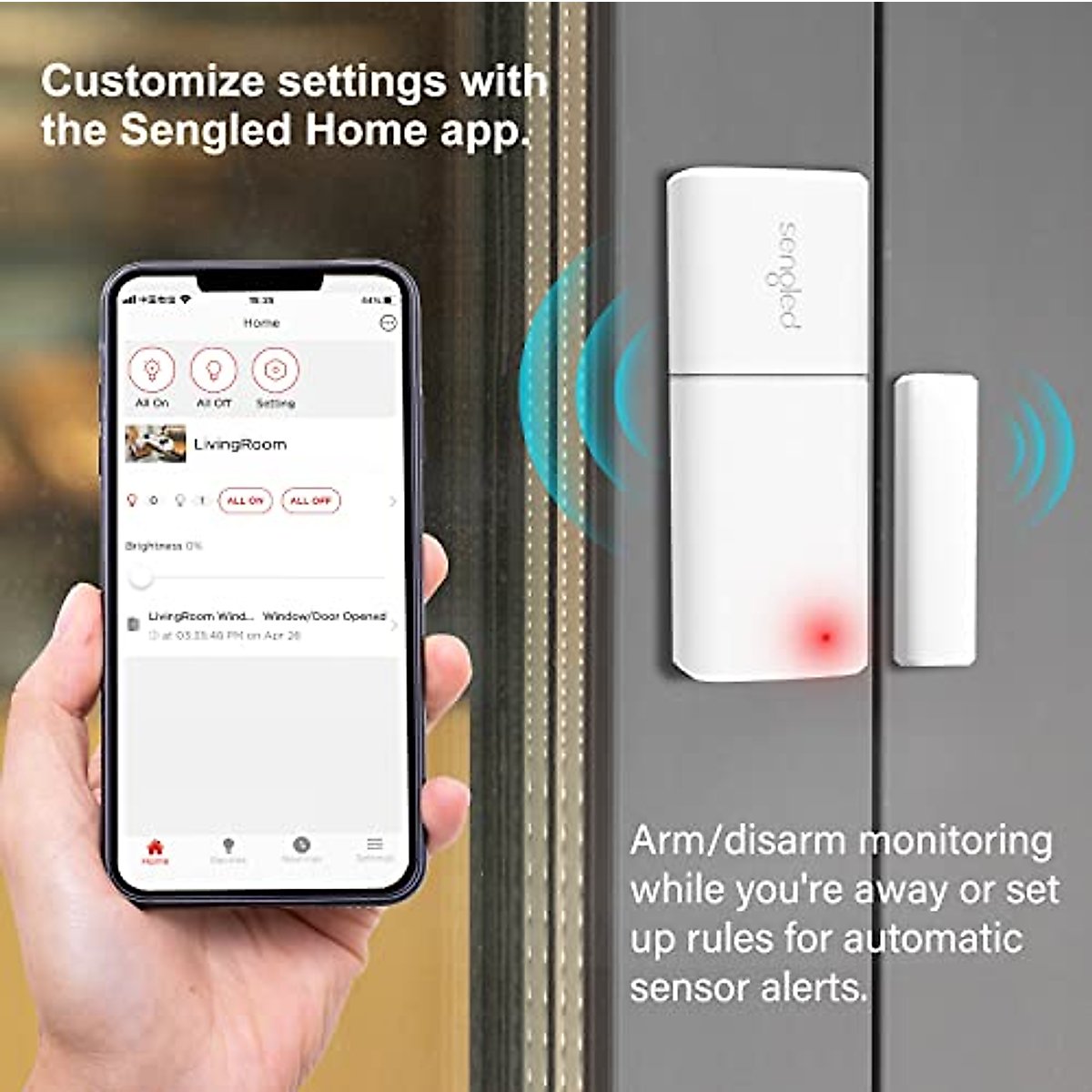 Sengled Zigbee 3.0 Smart Door Sensor G2, Smart Sensor for Window and Door, Hub Required, Compatible with Alexa, Google Assistant, APP Remote Control, 4 Pack（Smartthing Not Support）