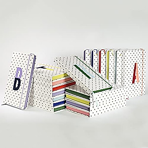 Kate Spade New York Take Note Large Polka Dot Leatherette Initial Notebook, Bound Journal Includes 168 Lined Pages and Bookmark, R (Green)