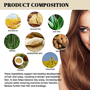 Shampoo Bar, Shampoo Soap Handcrafted with Rice Water Aloe Vera Extract & Natural Ingredients, Hair Loss Treatment Oil Control Shampoo Soap for Hair Growth 4.2oz