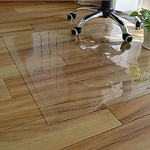 Clear PVC Desk Chair Mat Office Chair Mat for Hard Floors,Floor Mat,Door Mats,1.5mm Thick,95/115/135/155cm wide,100-600cm length,Clear Plastic Vinyl Rug Protector Cover, Family & Pet Friendly Transpar