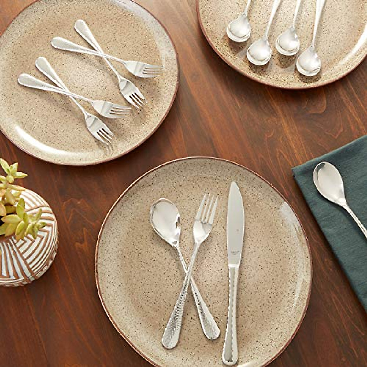 Ginkgo International Shimmer 20-Piece Stainless Steel Flatware Place Setting, Service for 4