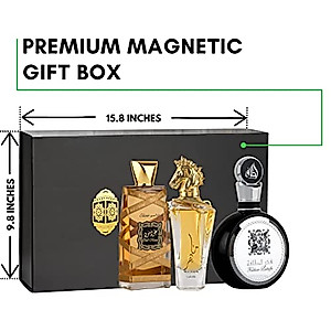 Lattafa Perfumes Fakhar Men, Maahir & Oud Mood Elixir EDP-100ml(3.4 oz) with Magnetic Gift Box Perfect for Gifting