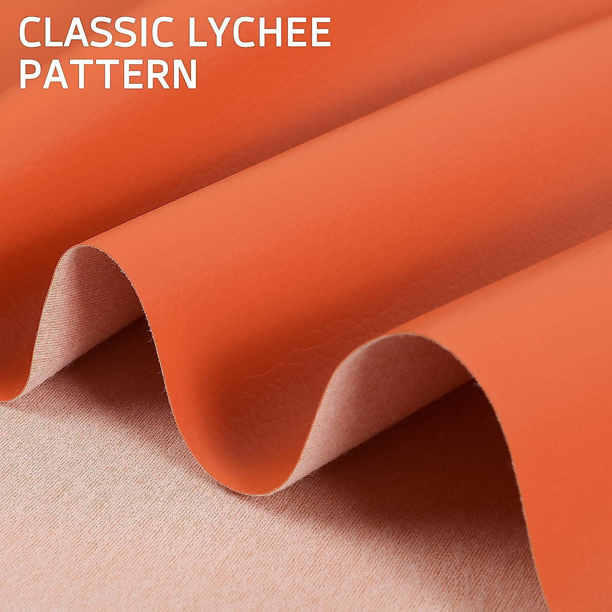 Osunnus Faux Leather Upholstery Fabric by The Yard Vinyl Fabric 55" Wide Outdoor PU Leather Sheets for Home Decor DIY Crafts Chair Furniture Car Marine Upholstery, 1 Yard Orange