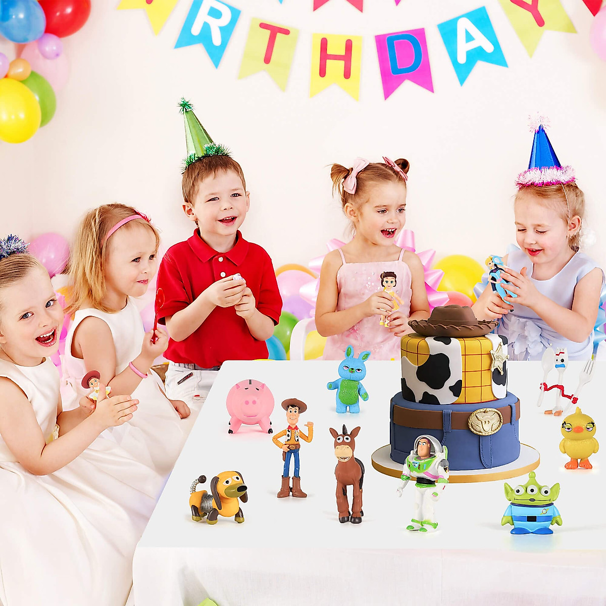 12 PCS Story Cake Toppers Figurines, Mini Figures Set Cute Action Figures Cupcake Toppers Cartoon Action Figures Birthday Party Cake Decorations (A)