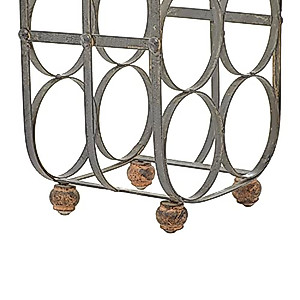 Deco 79 Metal Handled 6 Bottle Wine Rack, 8" x 7" x 16", Black