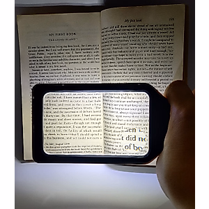 LED Handheld Magnifier for Reading 3x/6x Optical Magnifier for Low Vision, Visual Impairment, Magnifier for Seniors, Elderly People, Magnifier for Education, Office Work (Stepless Illumination adjust)