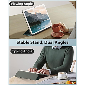 MoKo for Google Pixel Tablet Case 2023, Foldable Design + Ultra Thin Slim Leather PC Trifold Stand Cover+with Pencil Holder,Case for Pixel Tablet 2023, 11 inch, Dark Green