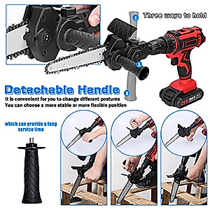 Weytoll Electric Drill Chainsaw, 6 Inch Electric Drill Modified To Electric Chainsaw Drill Attachment, Chain Saw Drill Attachment with Wrench and Chain, for 6-13mm Three-jaw Collet Drill