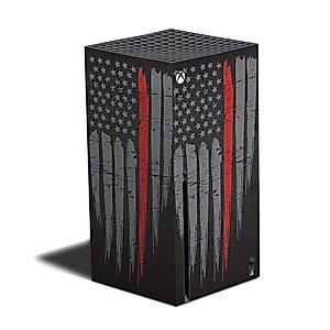 MightySkins Skin Compatible with Xbox Series X - Thin Red Line | Protective, Durable, and Unique Vinyl Decal wrap Cover | Easy to Apply and Change Styles | Made in The USA (MIXBSERX-Thin Red Line)